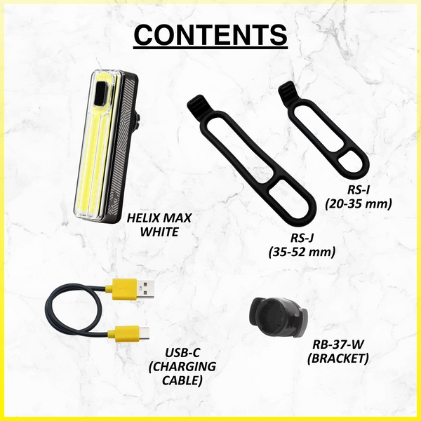 Moon Helix Max White 350 Lumens Bicycle Light - ITOTS PTE LTD